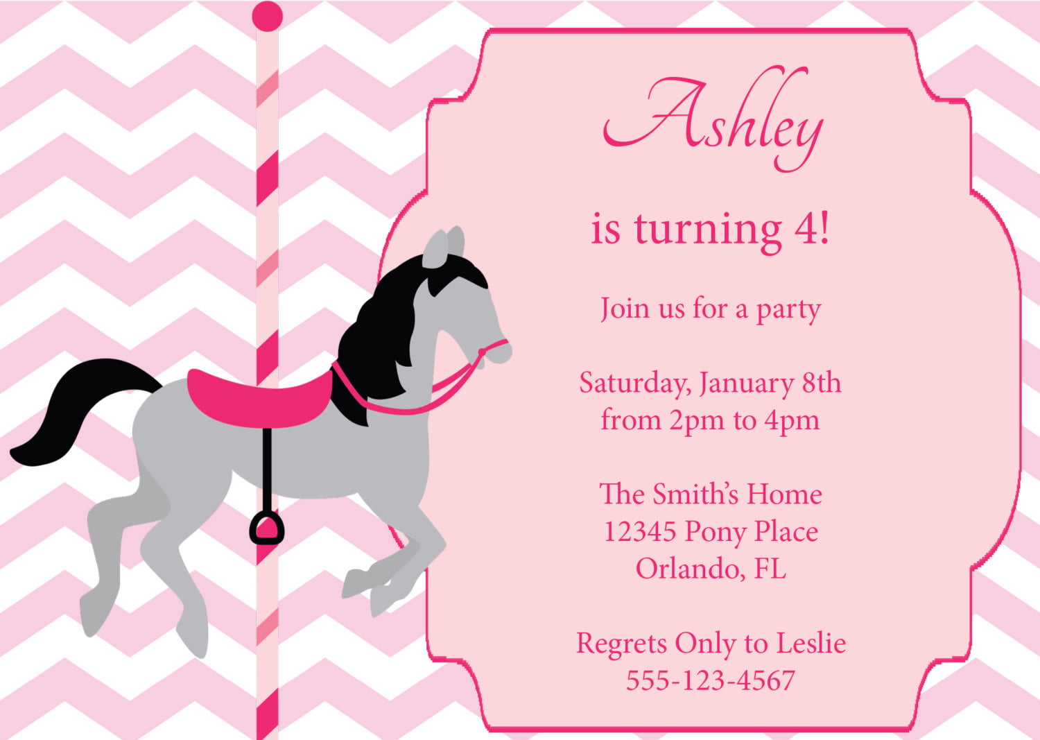 Carousel Birthday Invitations