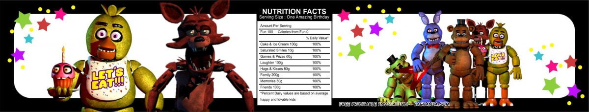 (FREE PRINTABLE) - Five Night at Freddy’s Party Kits Template