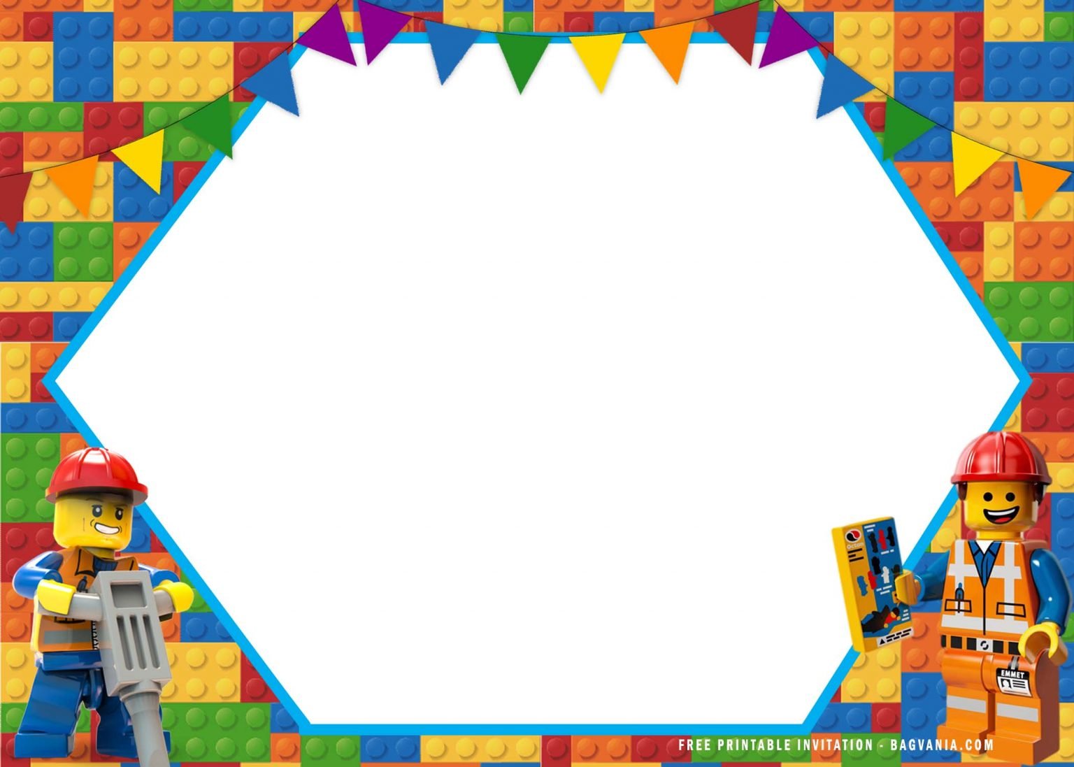 (FREE Printable) - Cute Building Blocks Baby Shower Invitation Templates