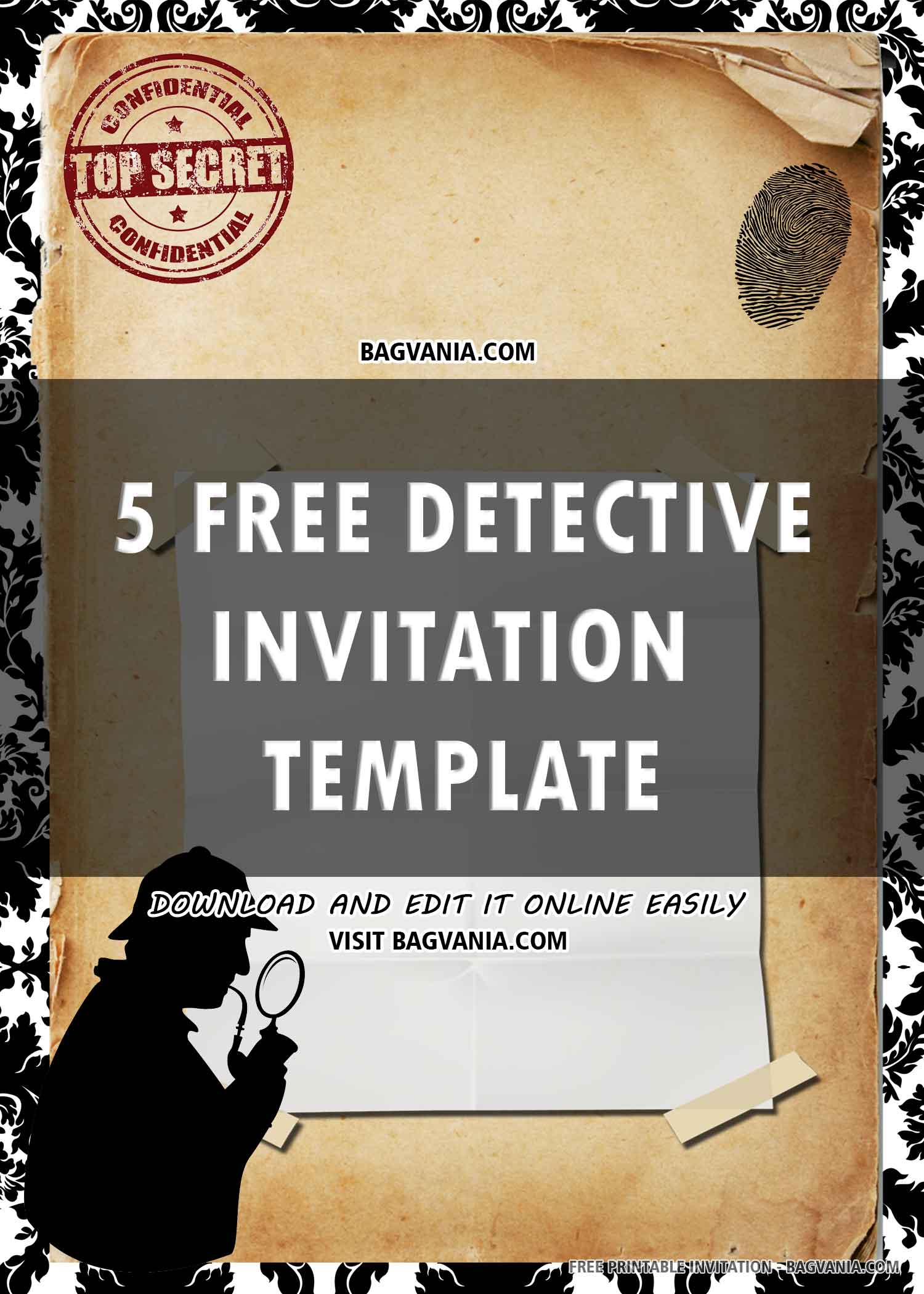 (FREE PRINTABLE) – Smart Detective Birthday Invitation Templates