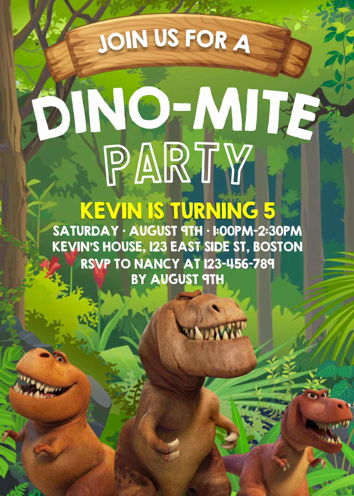 Dinosaur Invitation Templates - Editable With MS Word