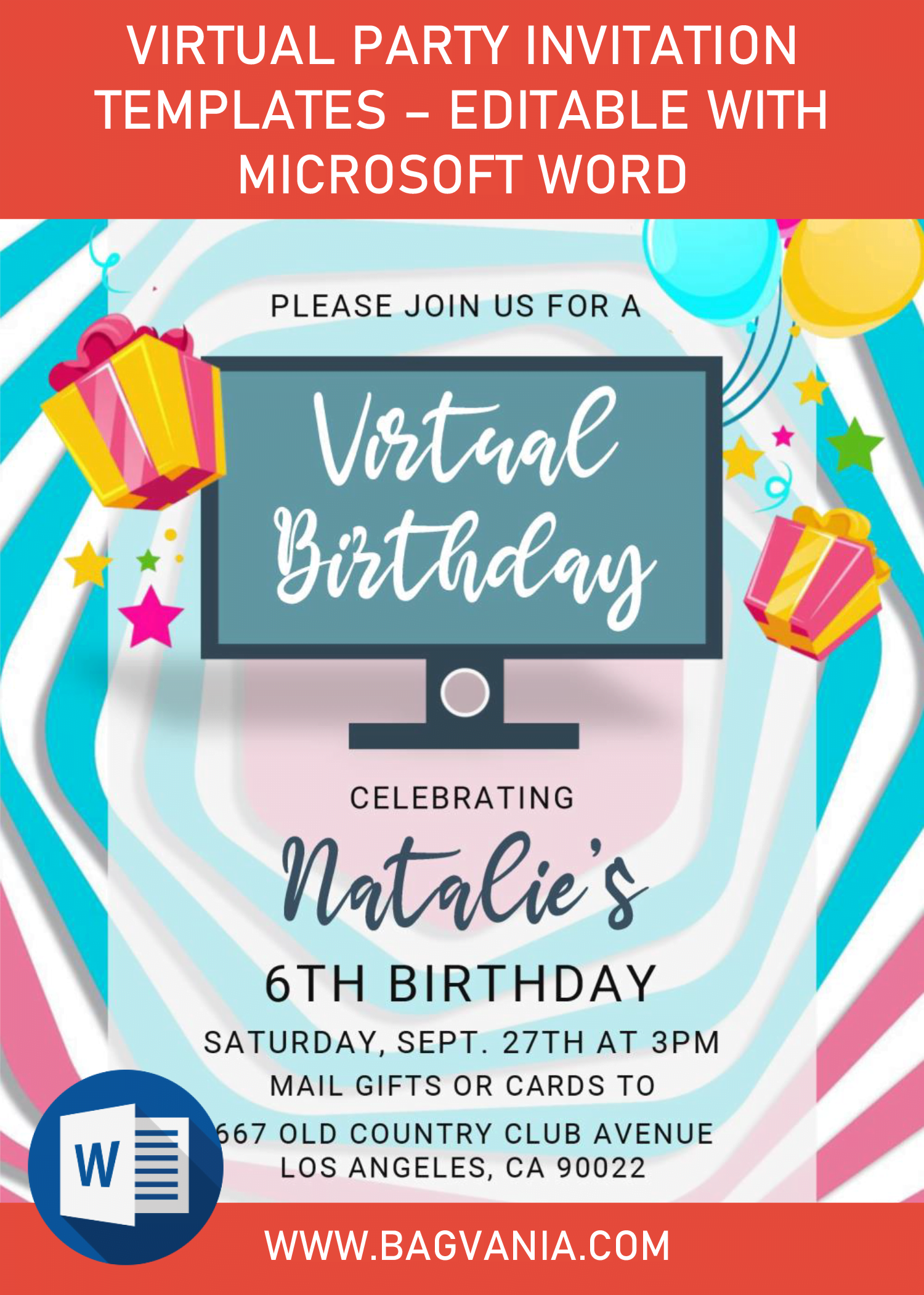 Virtual Party Invitation Templates - Editable With Microsoft Word