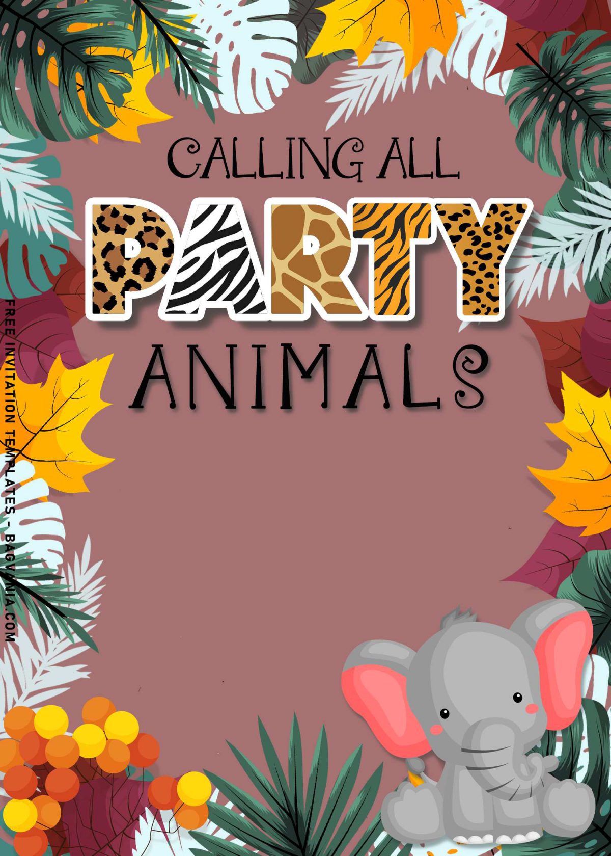 10+ Adorable Wild Animals Birthday Invitation Templates