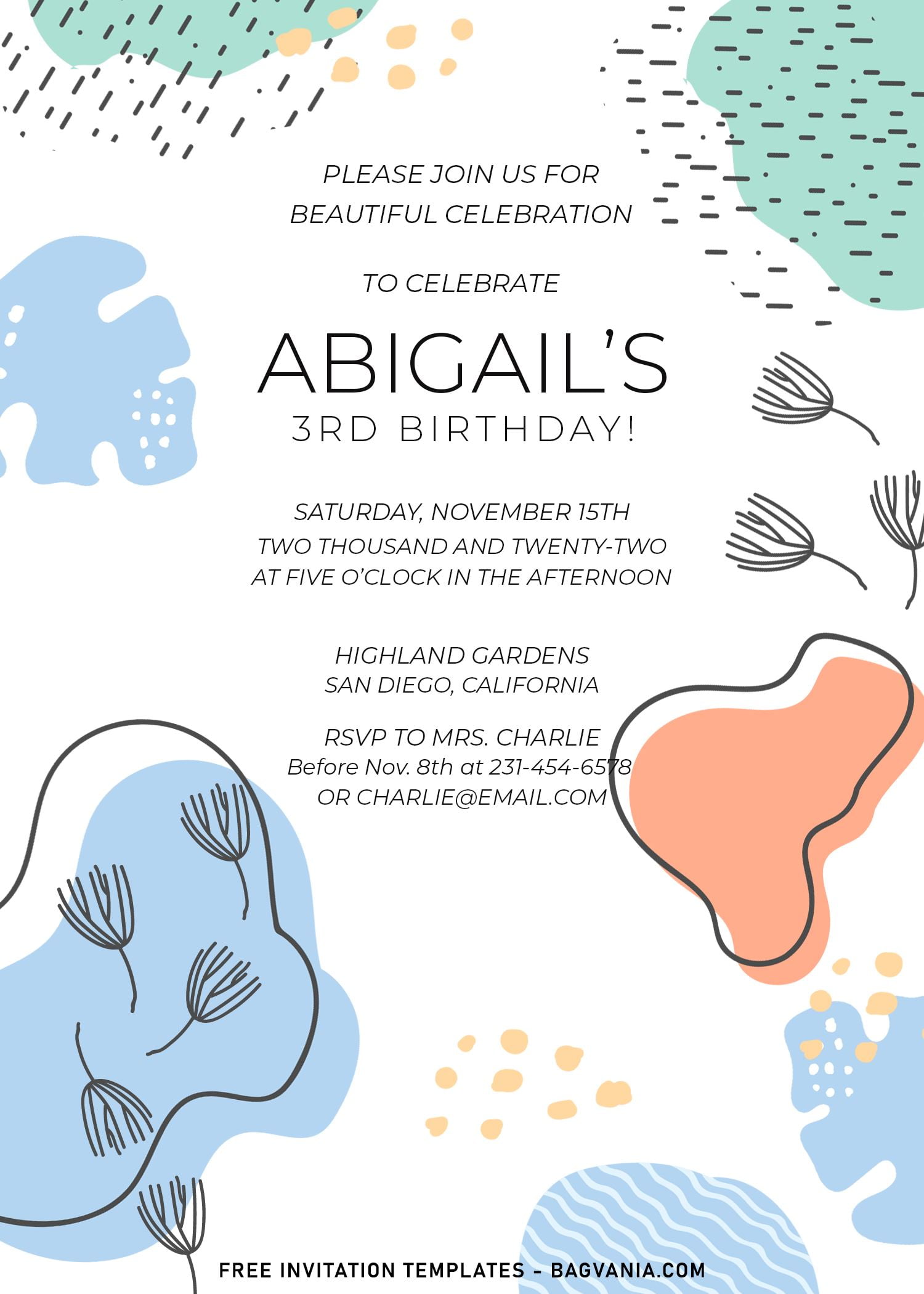 8+ Abstract Doodles Birthday Invitation Templates