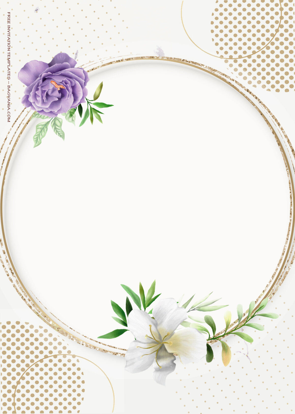 10+ Golden Circle Floral Wedding Invitation Templates