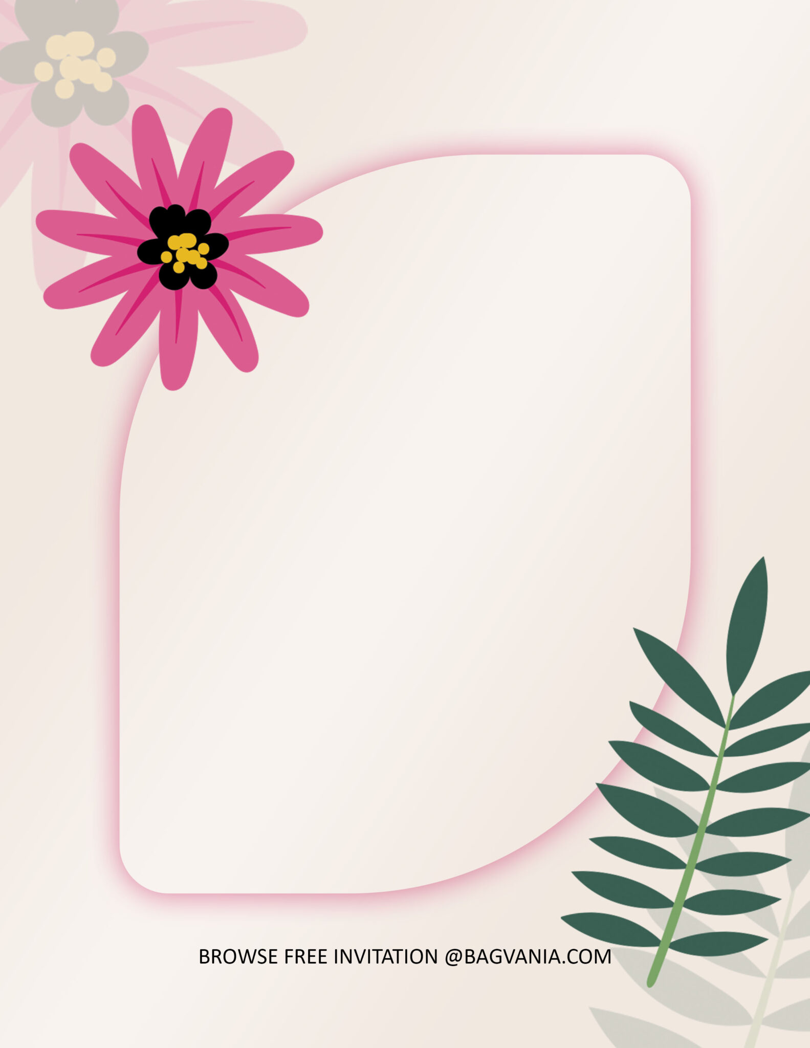 Soft Pink Petal Decorative Border Unique Frame Invitations + Party Ideas