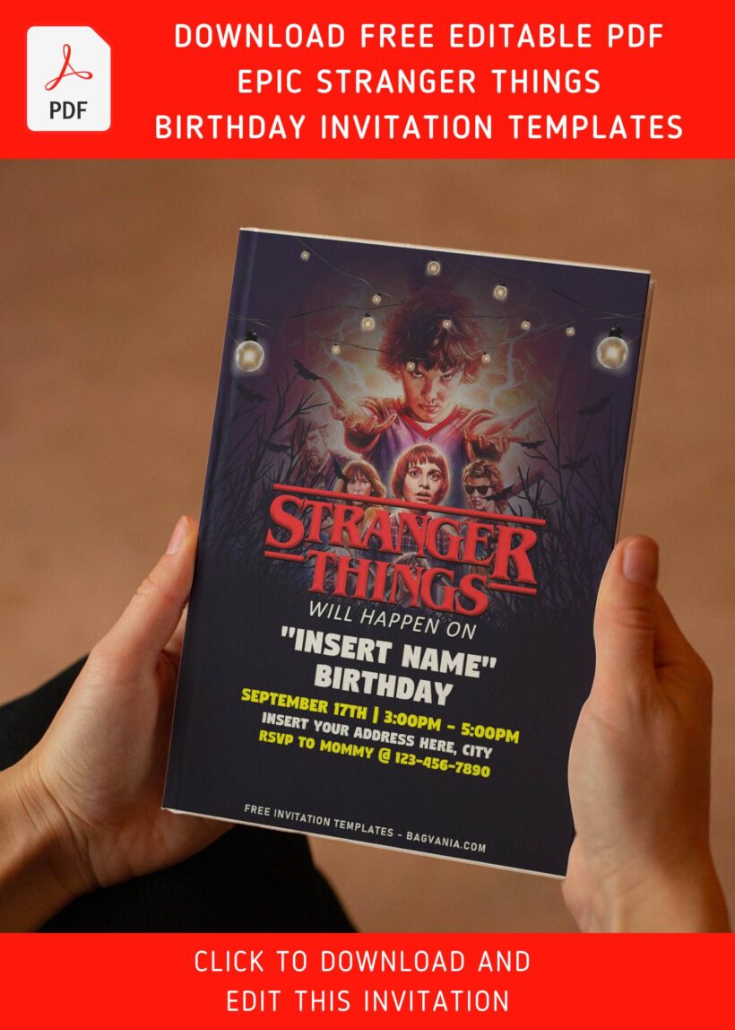 (Free Editable PDF) Stranger Things Are Happening Birthday Invitation ...
