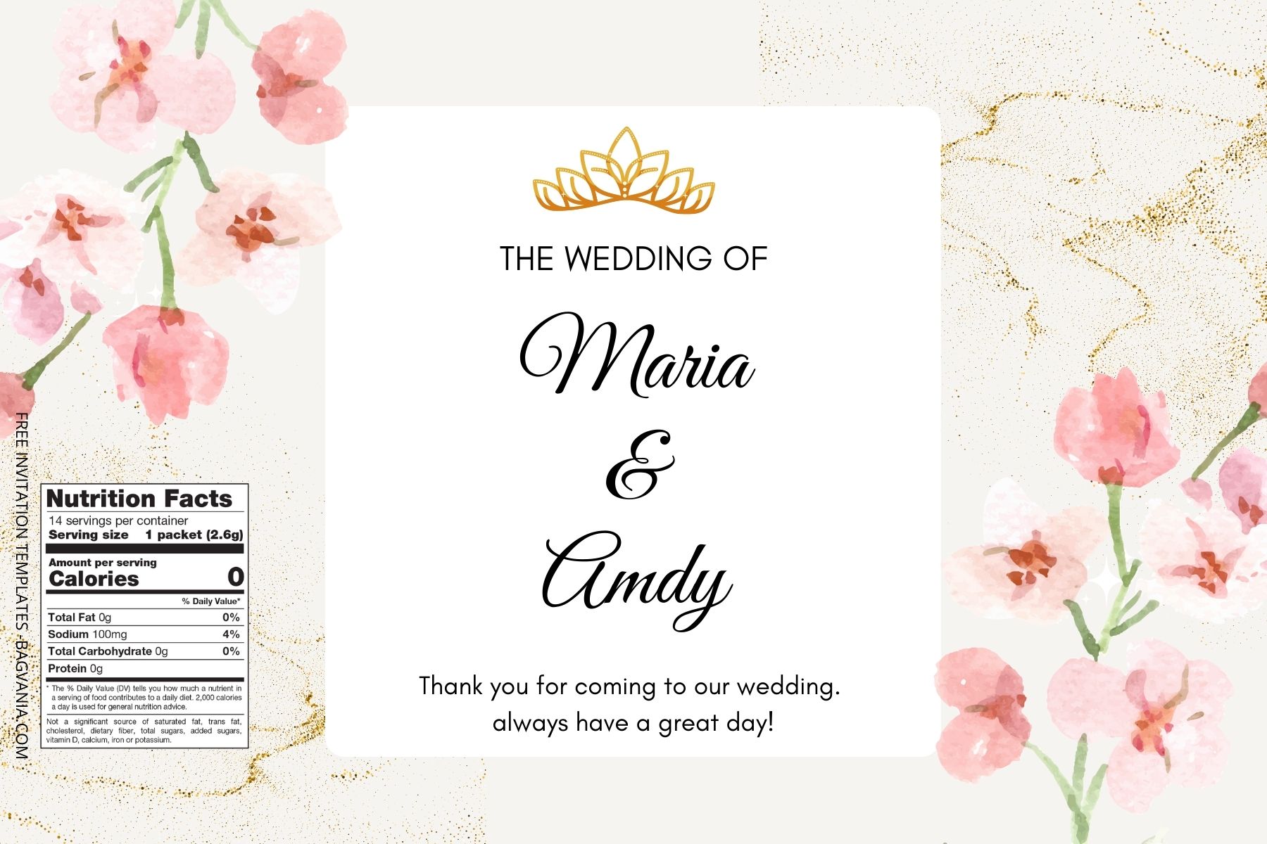 (Free Editable) Pink Floral Canva Birthday Water Bottle Labels