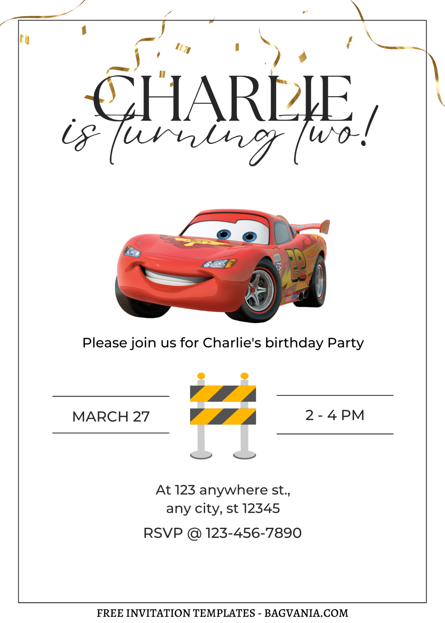 8+ Glorious Disney Pixar Cars Canva Birthday Invitation Templates