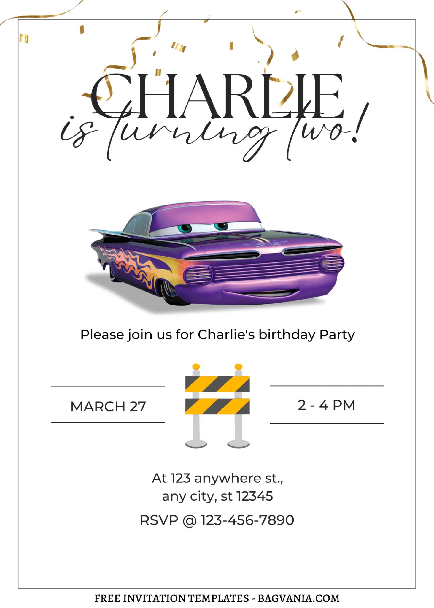8+ Glorious Disney Pixar Cars Canva Birthday Invitation Templates