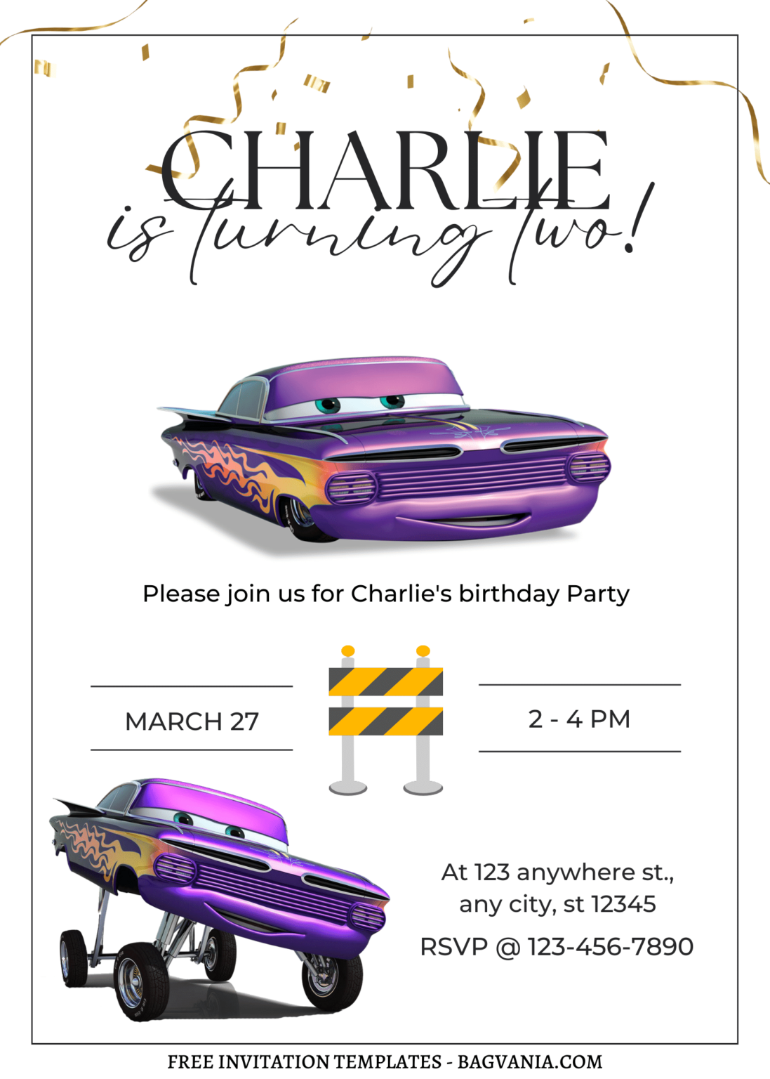 8+ Glorious Disney Pixar Cars Canva Birthday Invitation Templates