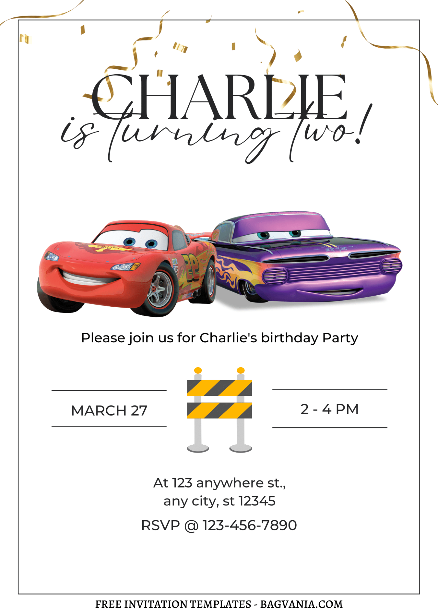 8+ Glorious Disney Pixar Cars Canva Birthday Invitation Templates