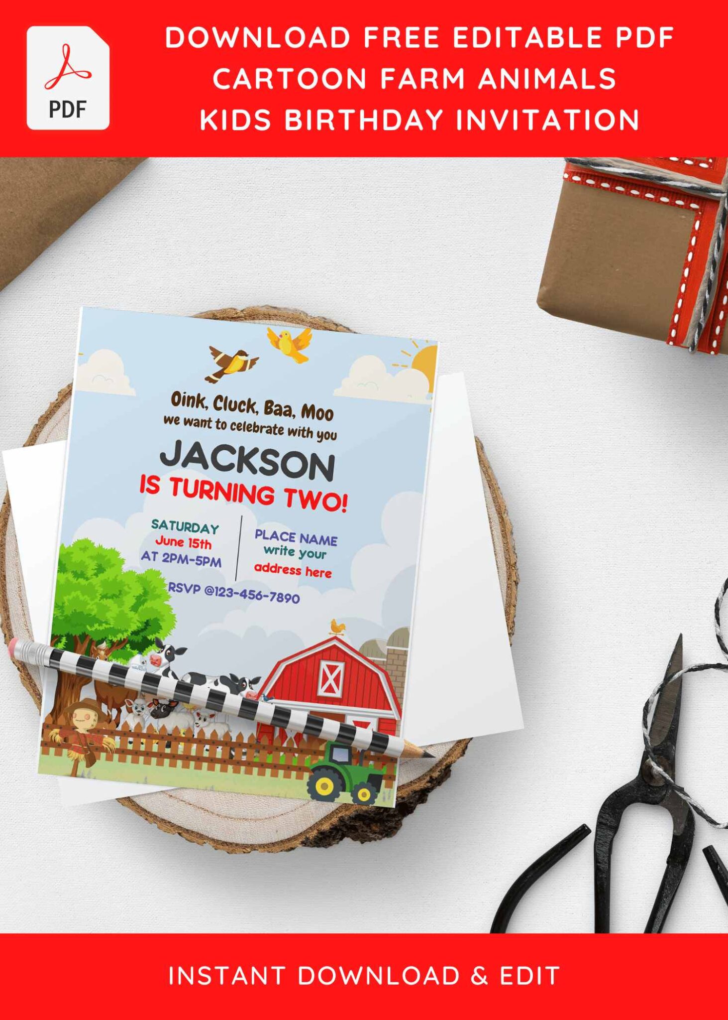 (Free Editable PDF) Sweet Fall Farm Themed Birthday Invitation Templates