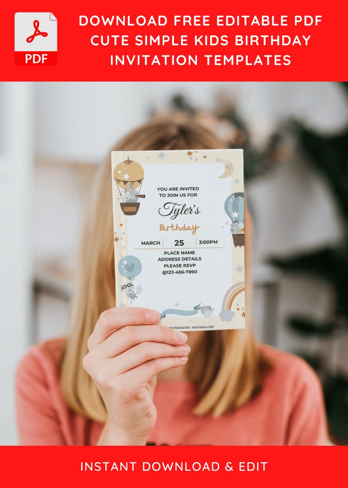 (Free Editable PDF) Dreamy Cute Birthday Invitation Templates