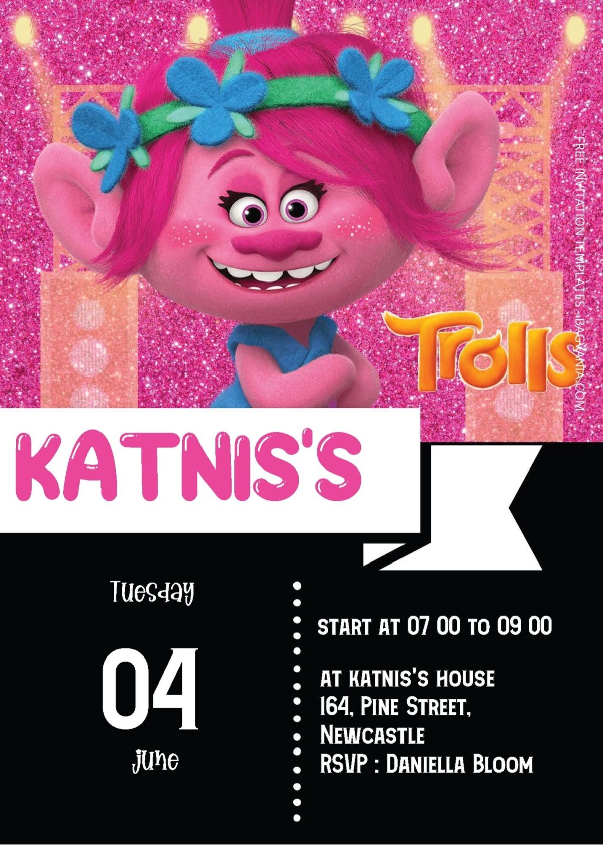 Free Editable PDF - Trolls Dance Party Birthday Invitation Templates