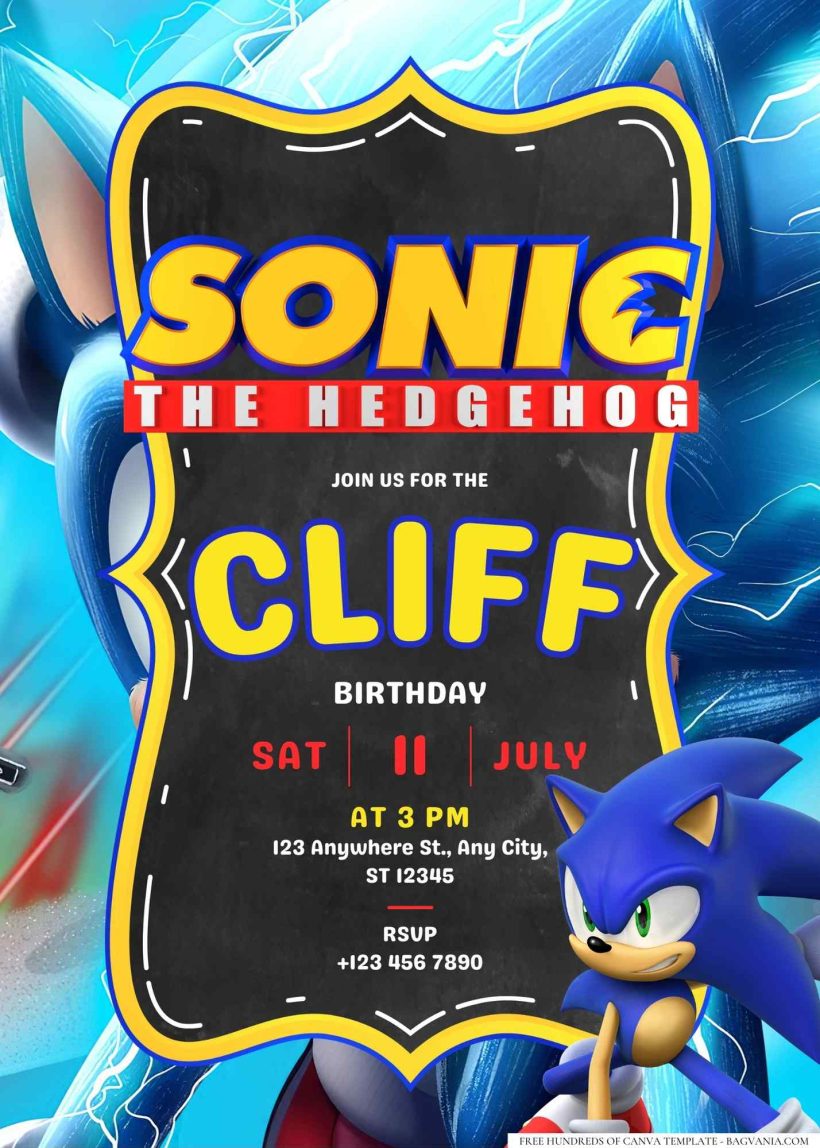 Sonic Birthday: FREE Template Planner & Canva Invitations