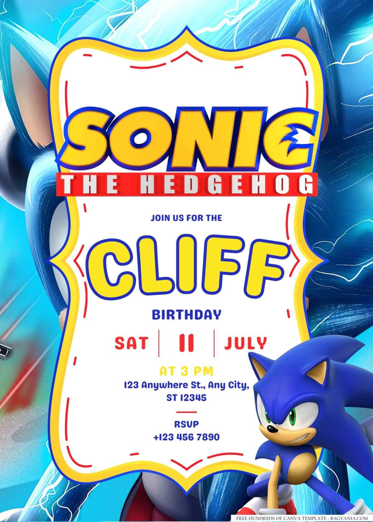 Sonic Birthday: FREE Template Planner & Canva Invitations