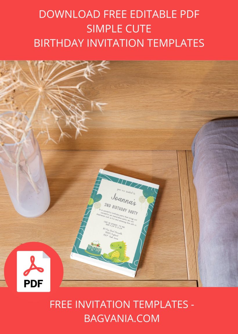 Free Editable PDF - Simple Cute Birthday Invitation Templates