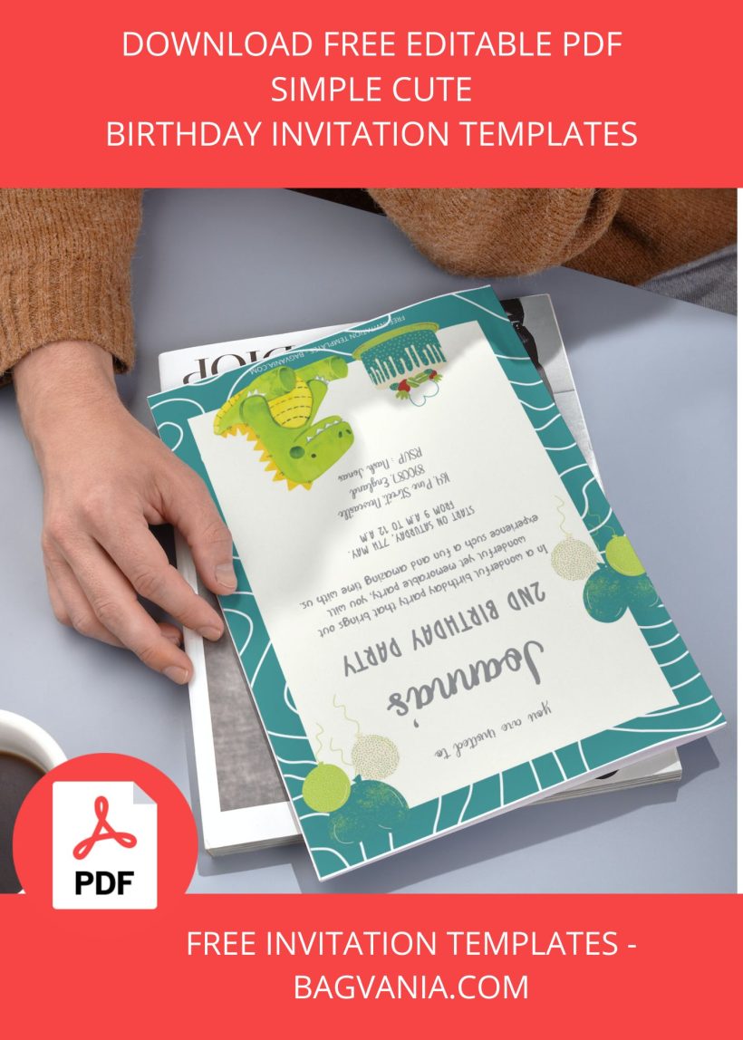 Free Editable PDF - Simple Cute Birthday Invitation Templates