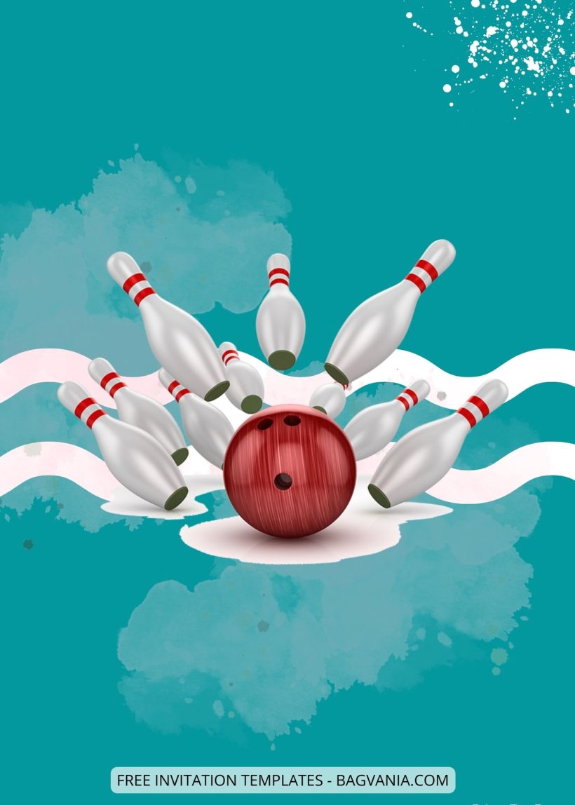 FREE Bowling Party Canva Birthday Invitation Templates