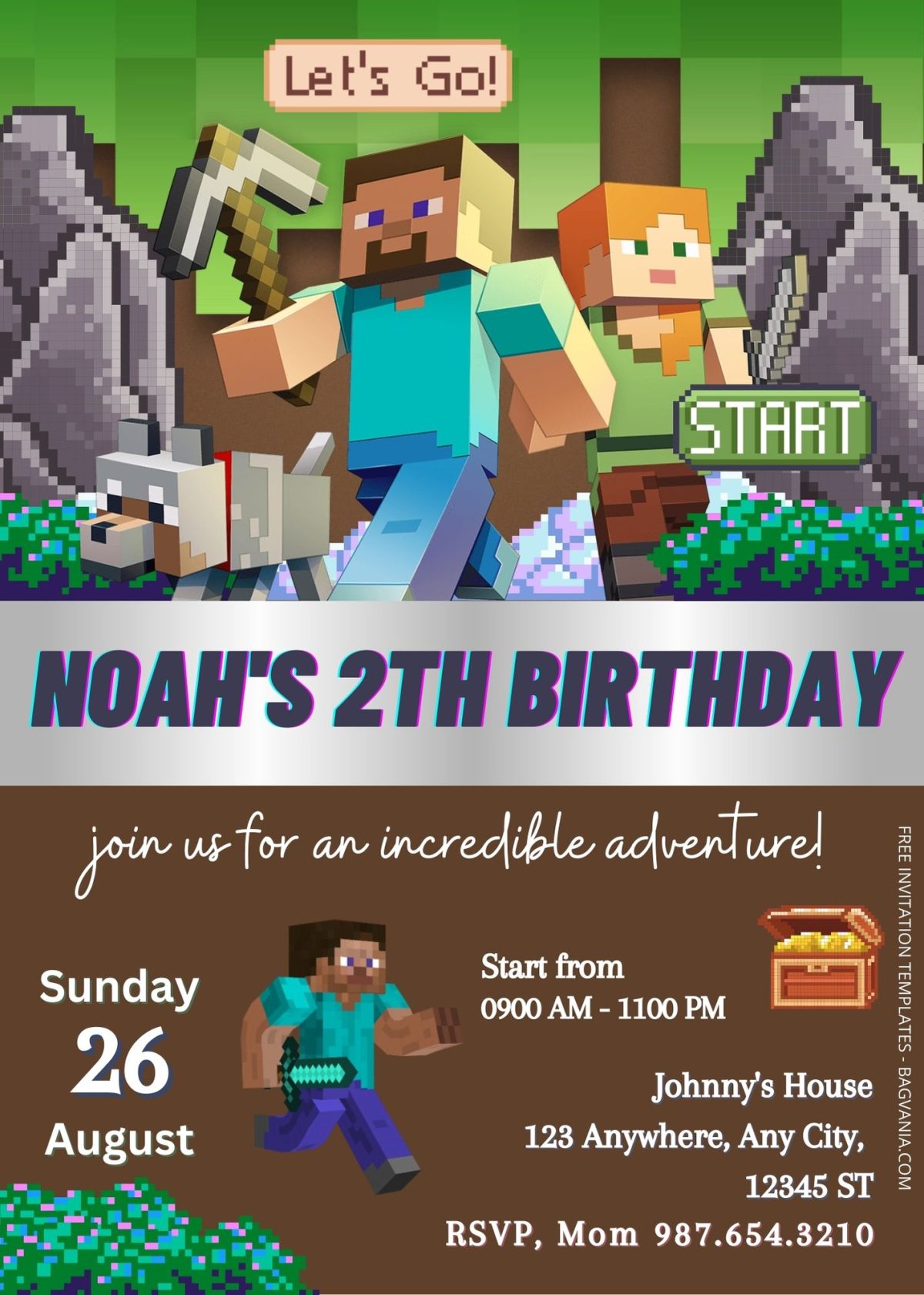 FREE Minecraft Birthday Invitation Templates
