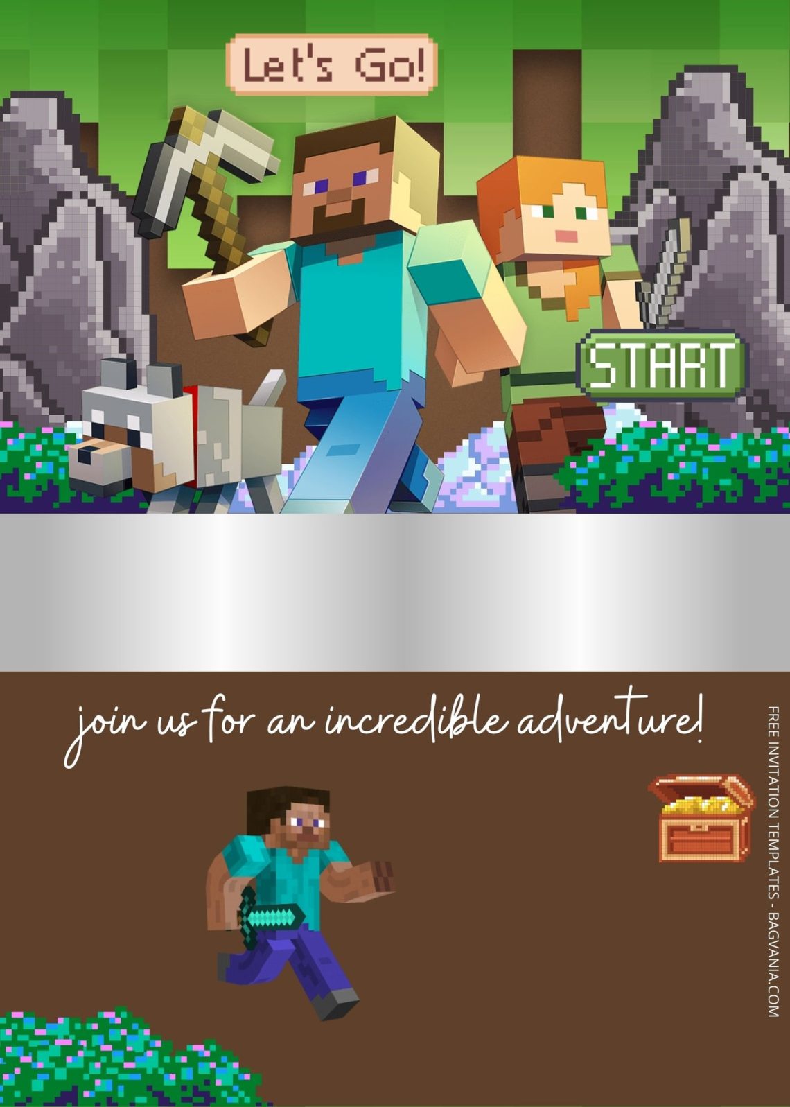 FREE Minecraft Birthday Invitation Templates