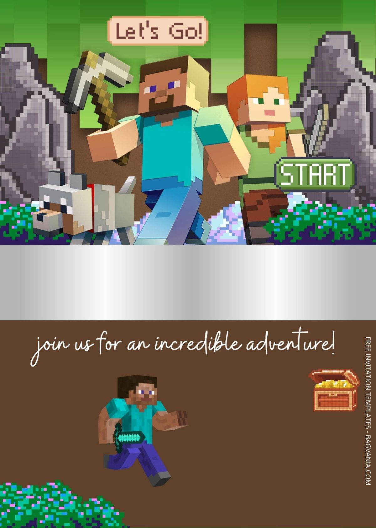 FREE Minecraft Birthday Invitation Templates