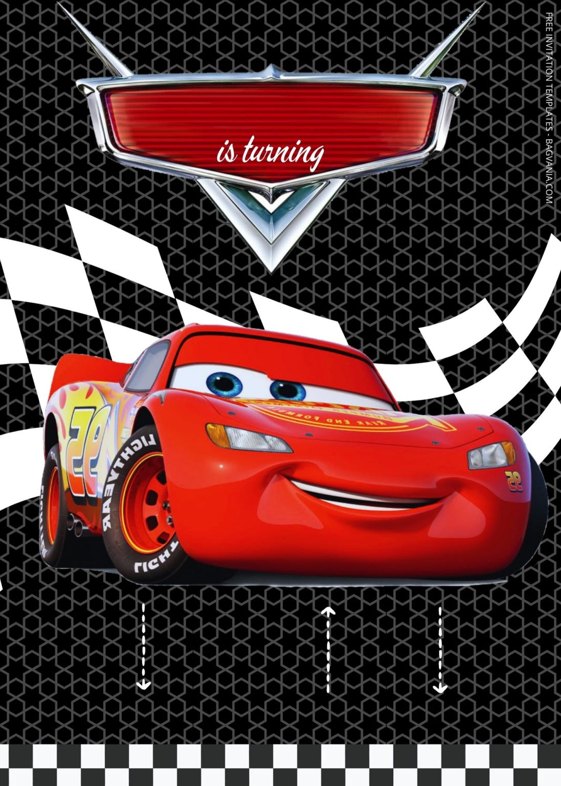 FREE Racing Disney Cars Birthday Invitation Templates