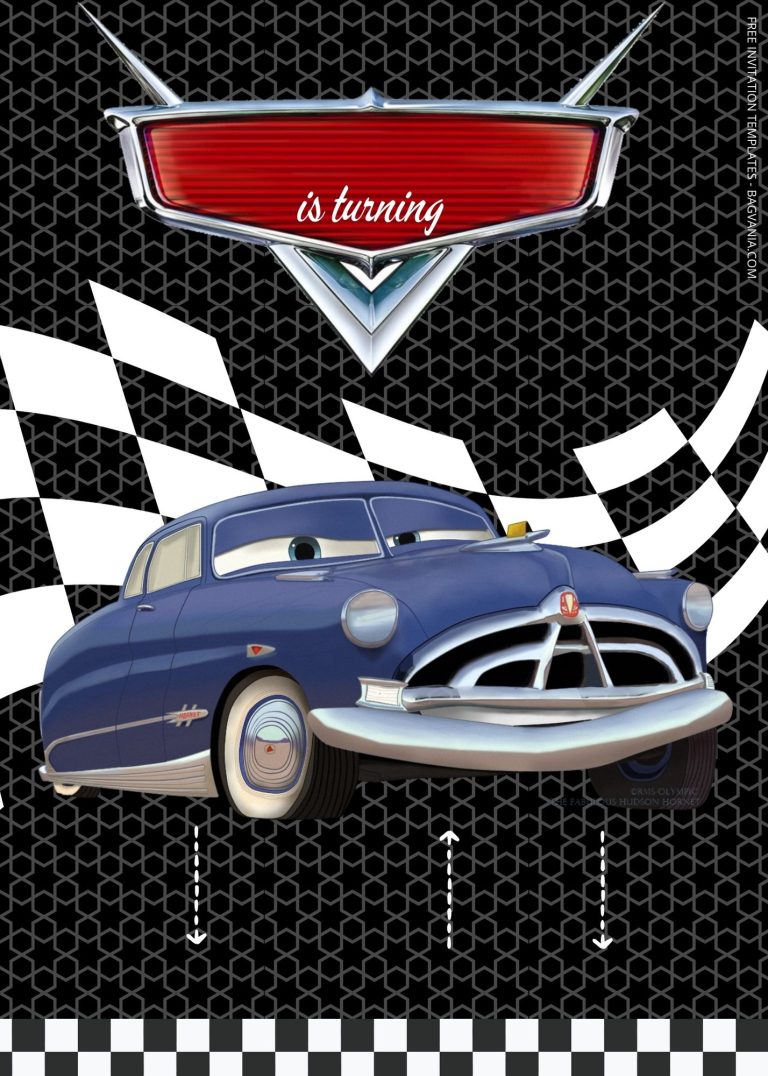 FREE Racing Disney Cars Birthday Invitation Templates