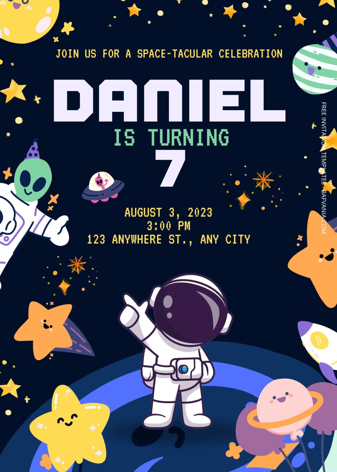 FREE Space Exploration Birthday Invitation Templates