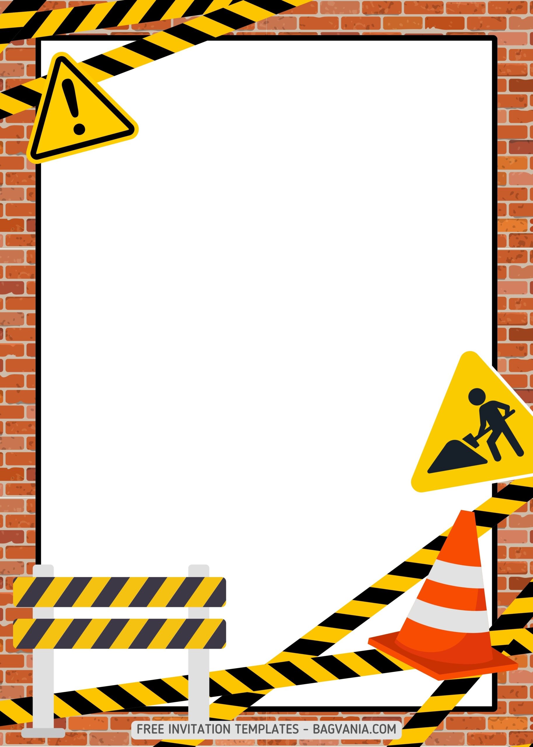 FREE Construction Themed Birthday Invitation Templates