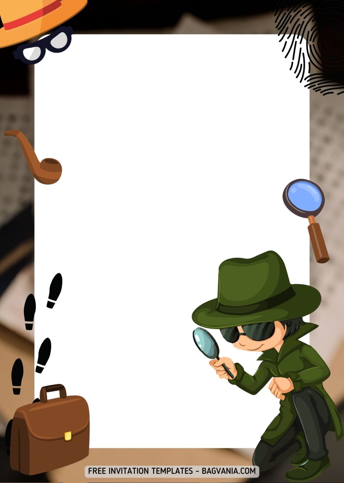FREE Detective Mystery Birthday Invitation Templates