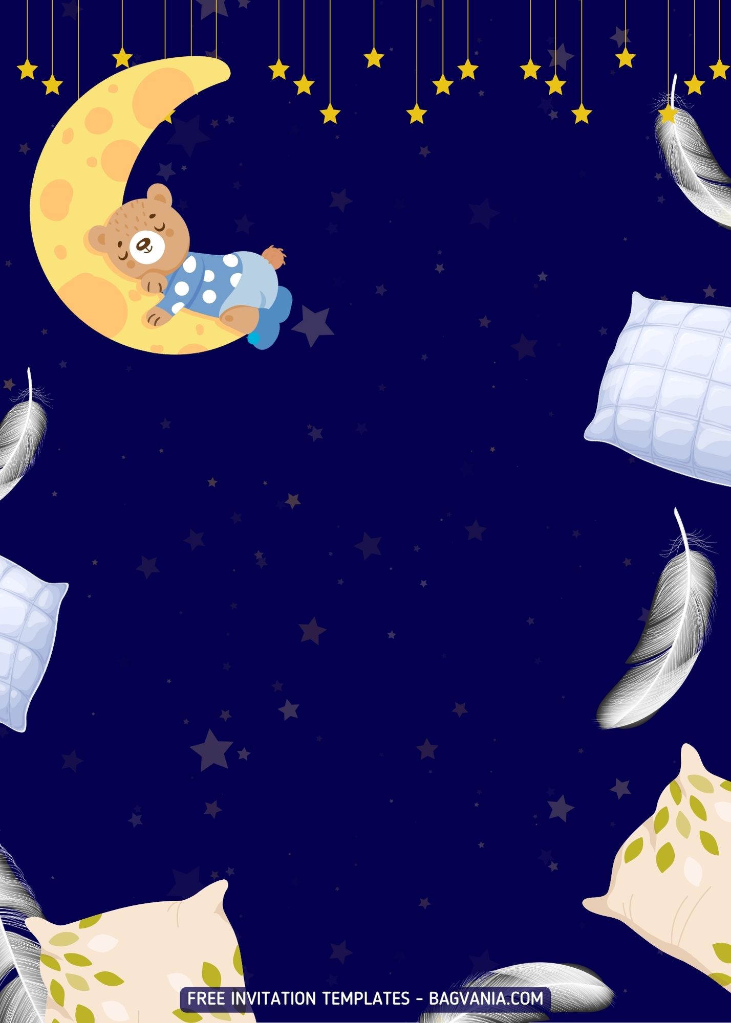 FREE Teddy Bear Sleepover Birthday Invitation Templates