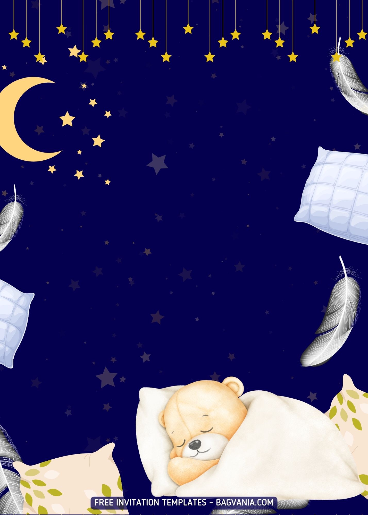 FREE Teddy Bear Sleepover Birthday Invitation Templates