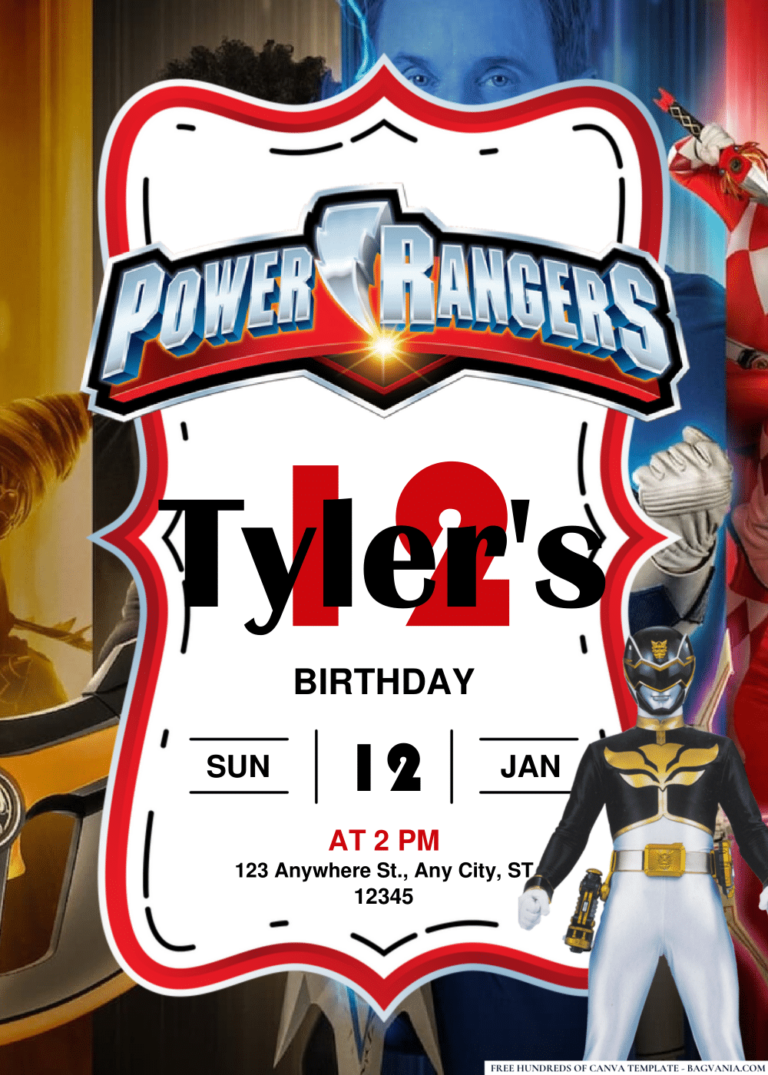 (Easily Edit PDF Invitation) Power Rangers Birthday Invitation