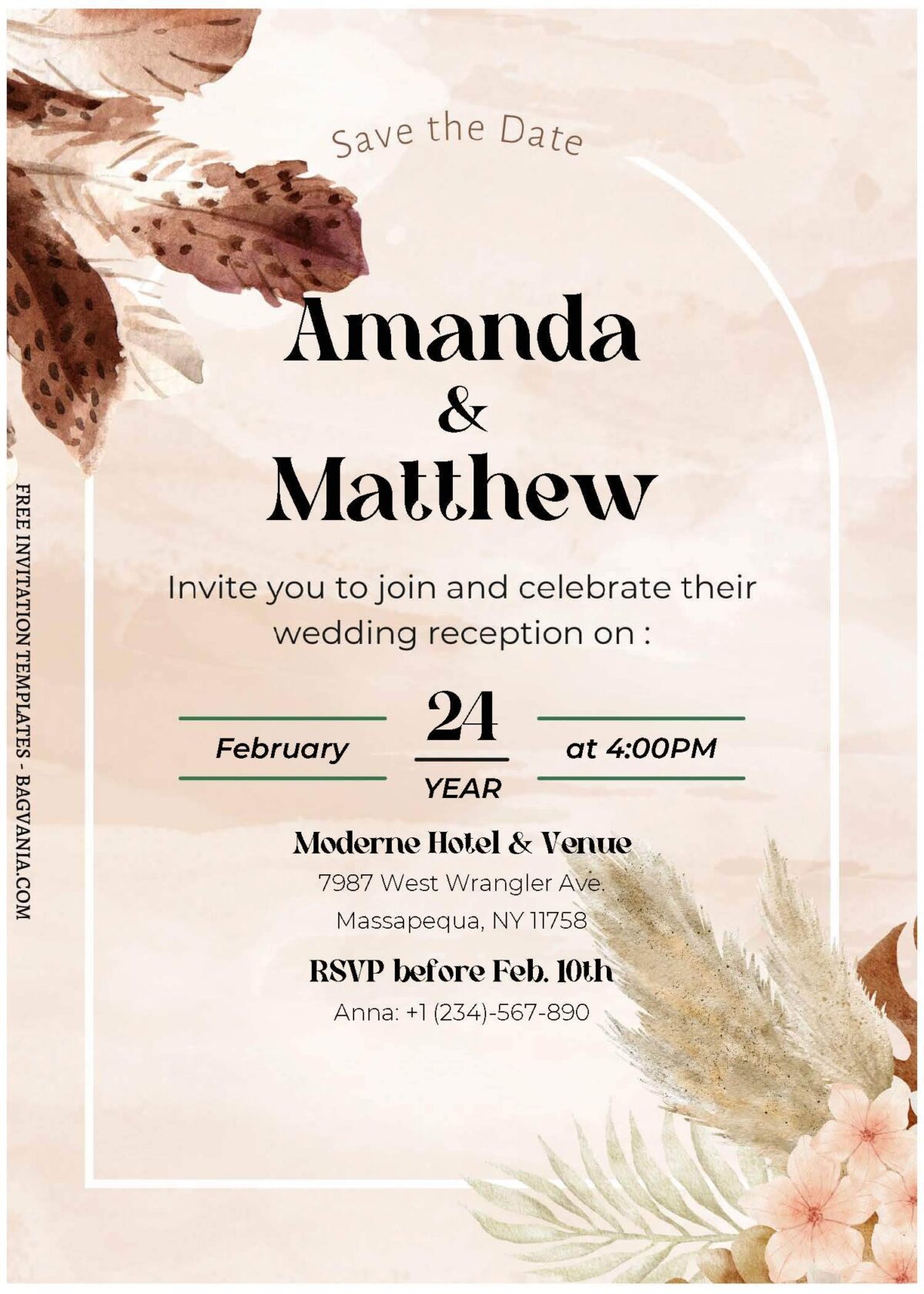 (Easily Edit PDF Invitation) Free-Spirited Boho Wedding Invitation
