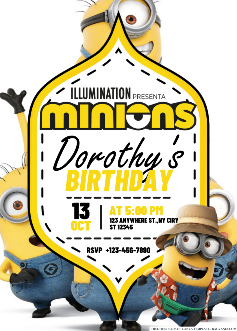 FREE PDF Invitation - Minions Birthday Invitations