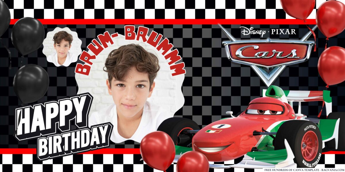 FREE Download Cars Birthday Banner