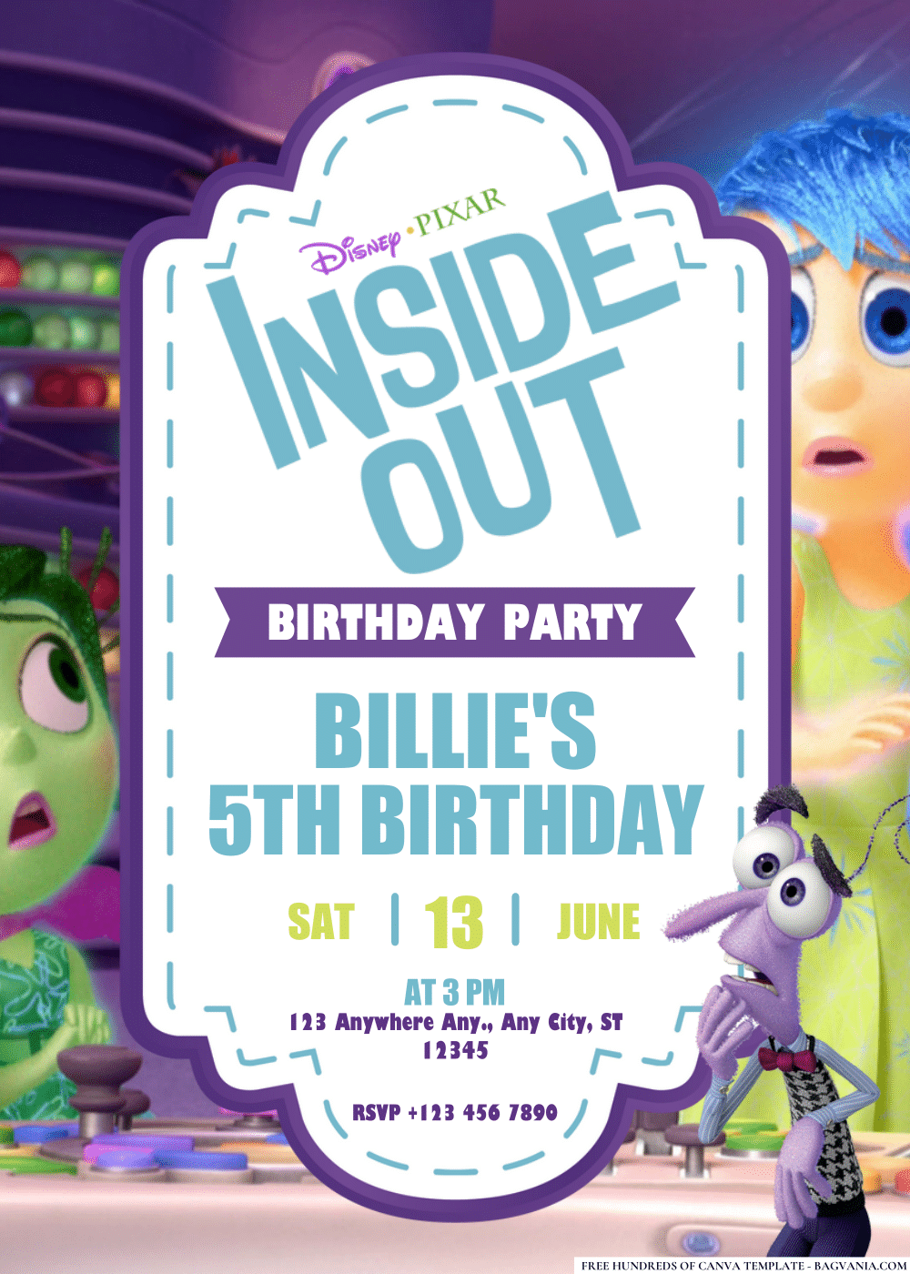 FREE PDF Invitation - Inside Out Birthday Invitations