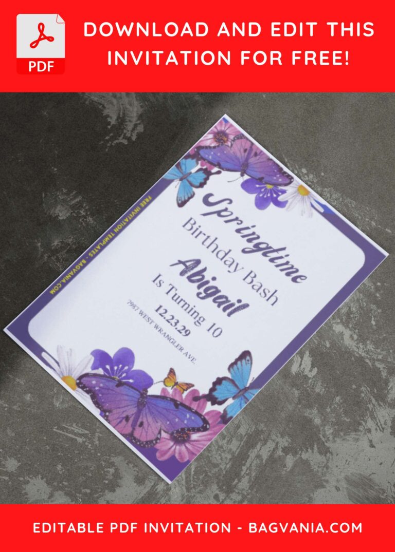 (Easily Edit PDF Invitation) Gentle Spring Garden Birthday Invitation