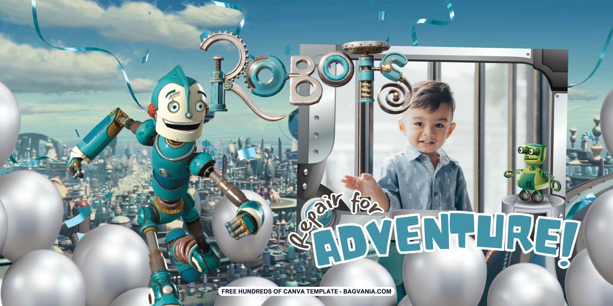 FREE Download Robots Birthday Banner