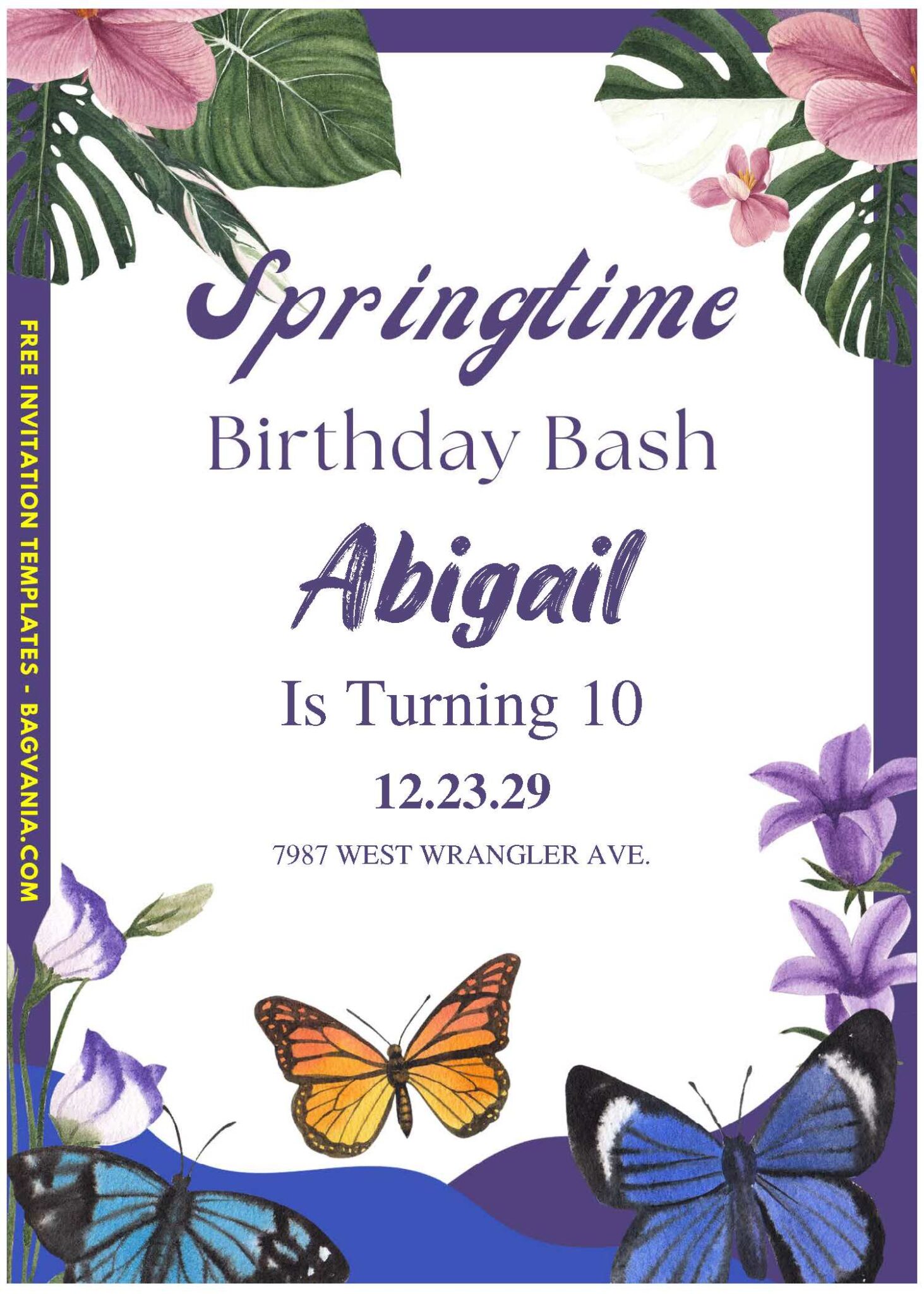(Easily Edit PDF Invitation) Gentle Spring Garden Birthday Invitation