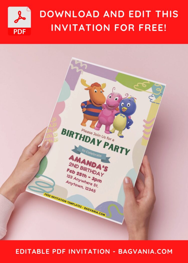 (Easily Edit PDF Invitation) Cute Backyardigans Birthday Invitation