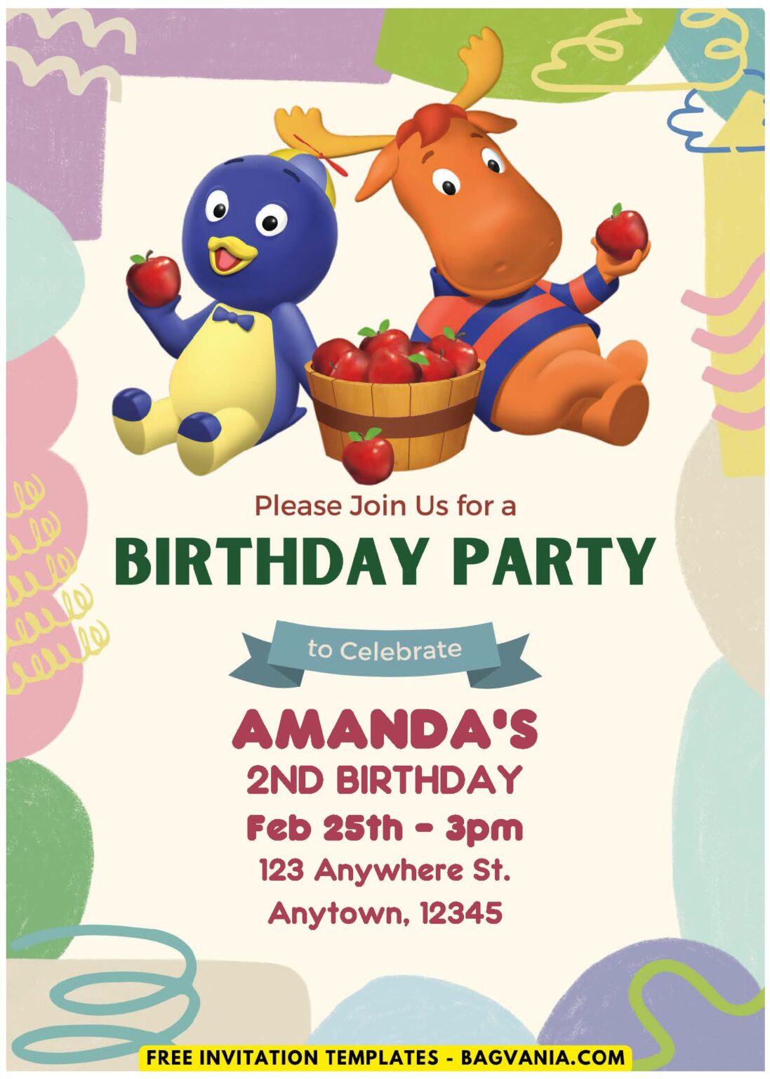 (Easily Edit PDF Invitation) Cute Backyardigans Birthday Invitation