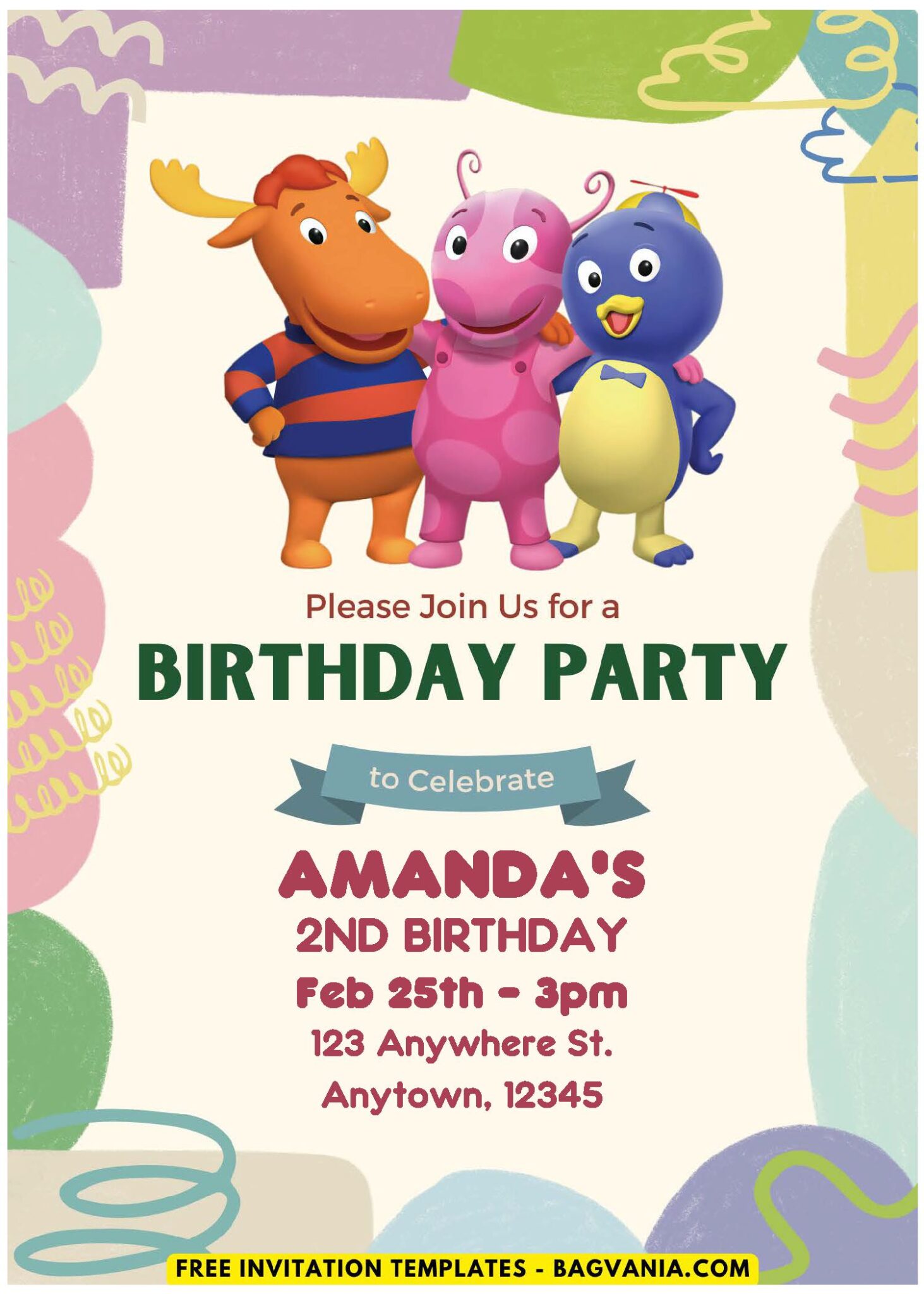 (Easily Edit PDF Invitation) Cute Backyardigans Birthday Invitation