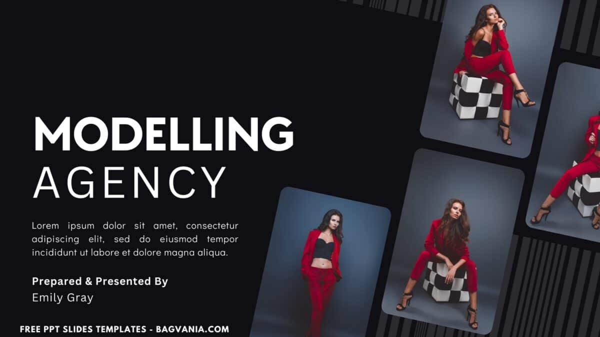 (Free Canva Template) Modelling Agency Showcase PPT Slides Templates