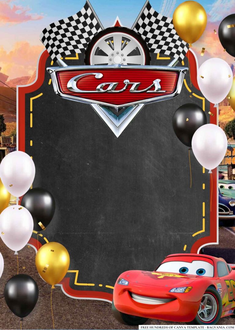 FREE Editable Disney Cars Birthday Invitations