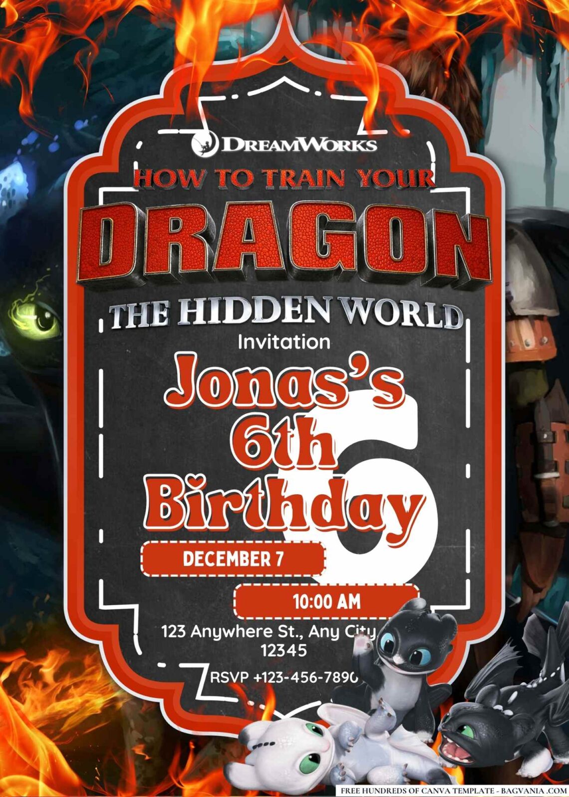 FREE How to Train Your Dragon Birthday Invitations