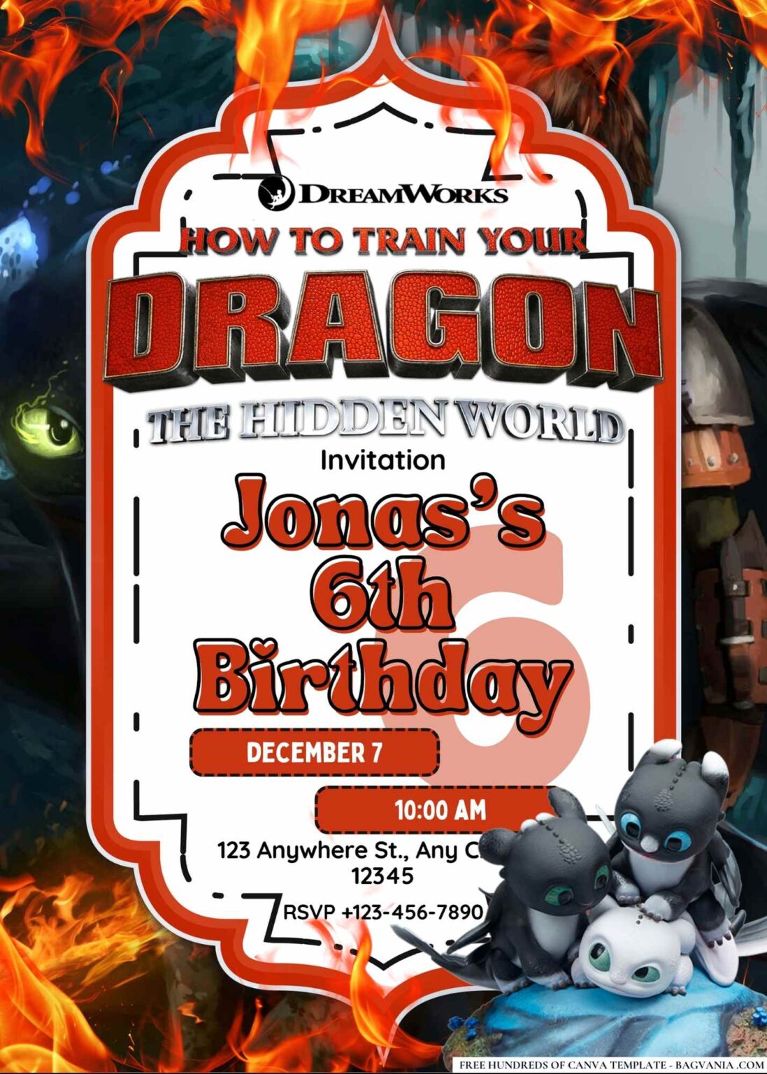 FREE How to Train Your Dragon Birthday Invitations