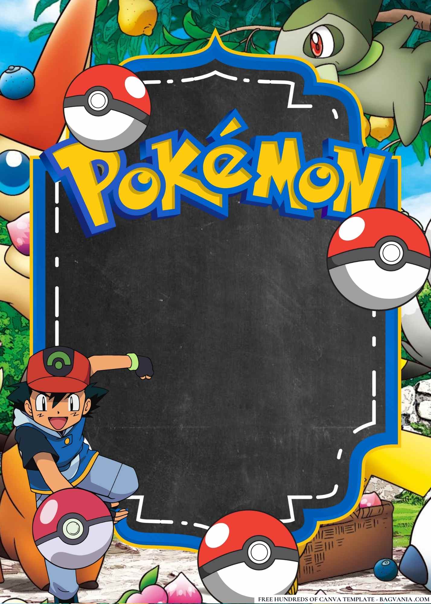 FREE Editable Pokémon Birthday Invitations